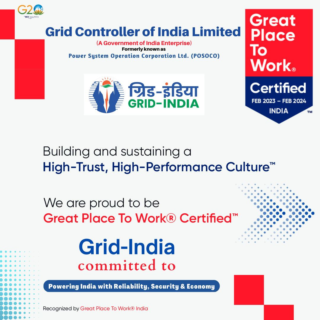 GO15 member GRID-INDIA recognised as a "Great Place to Work" - GO15